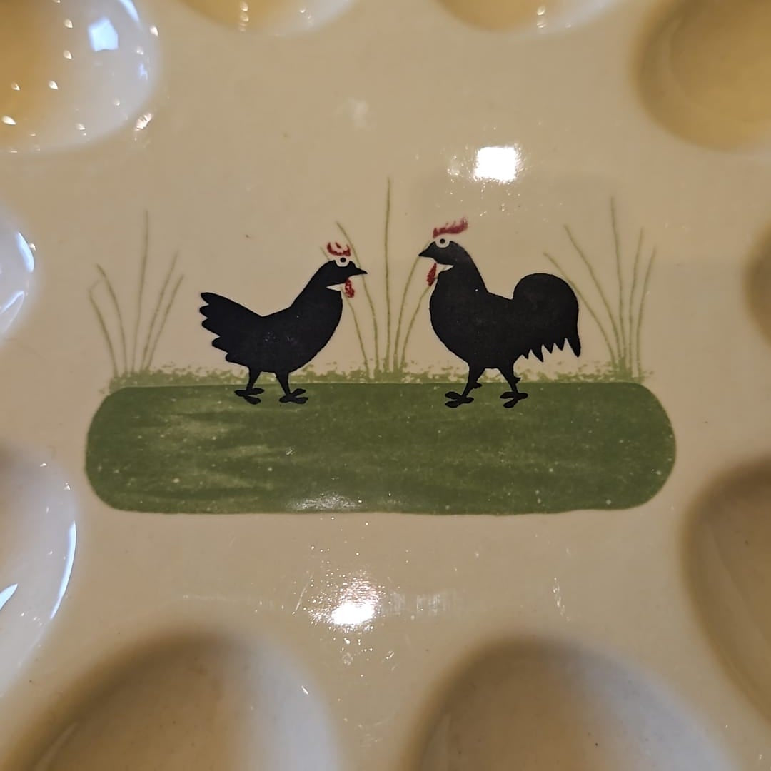 Zeller Keramik Hahn und Henne: Eierteller / Eierplatte / Servierteller ...
