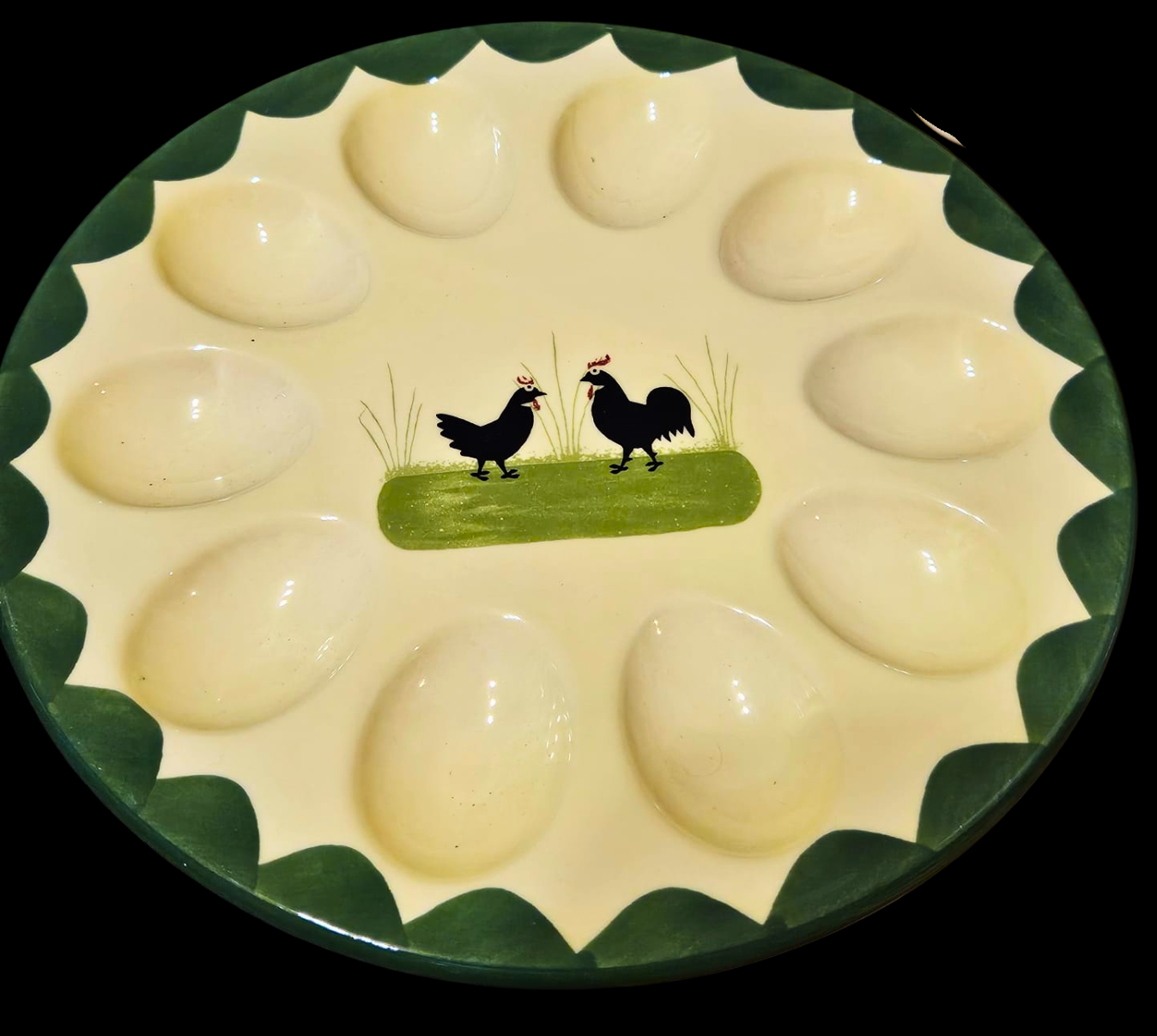 Zeller Keramik Hahn und Henne: Eierteller / Eierplatte / Servierteller ...
